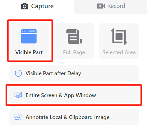 Why are Full Page and Selected Area not available on some pages ...