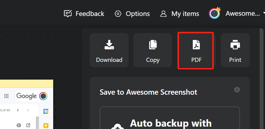 How to download or save a screenshot as PDF – Awesome Screenshot Help ...
