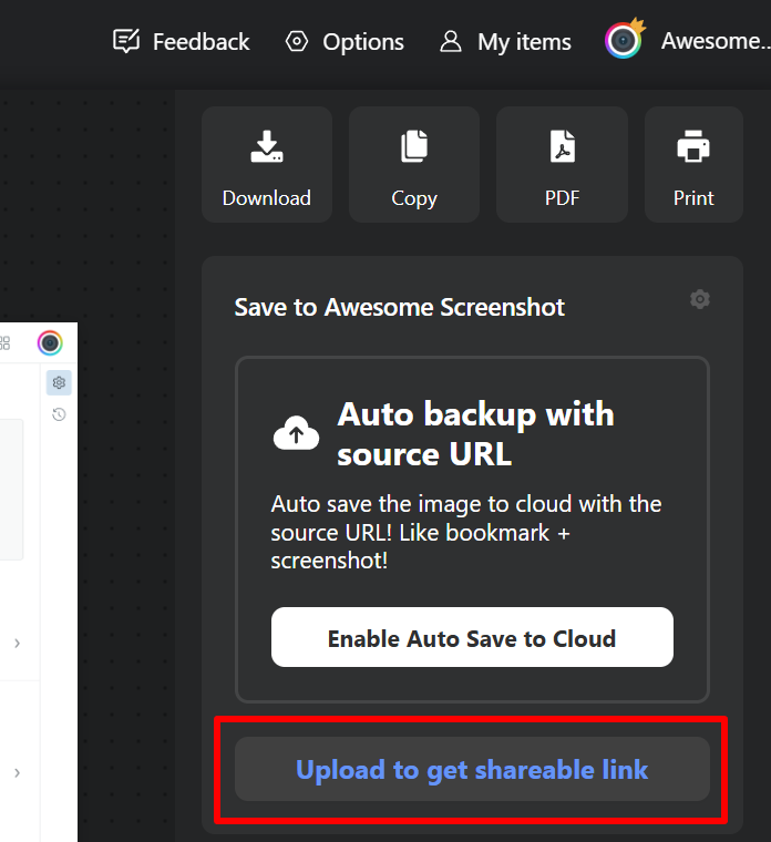 To create a short URL (TinyURL), save the screenshot to our cloud to ...