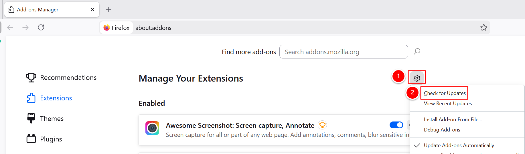 How to update the Awesome Screenshot extension to the latest version ...