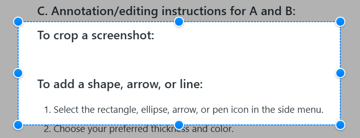 How to annotate/edit a screenshot with lines, shapes, arrows and more ...